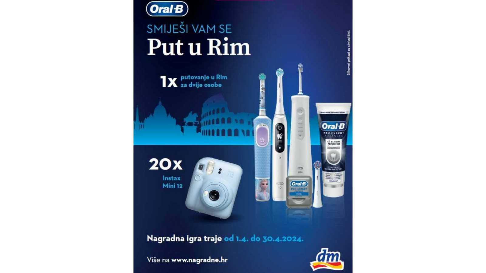 Oral B nagradna igra: Smiješi vam se put u Rim! - Nagradne igre Hr