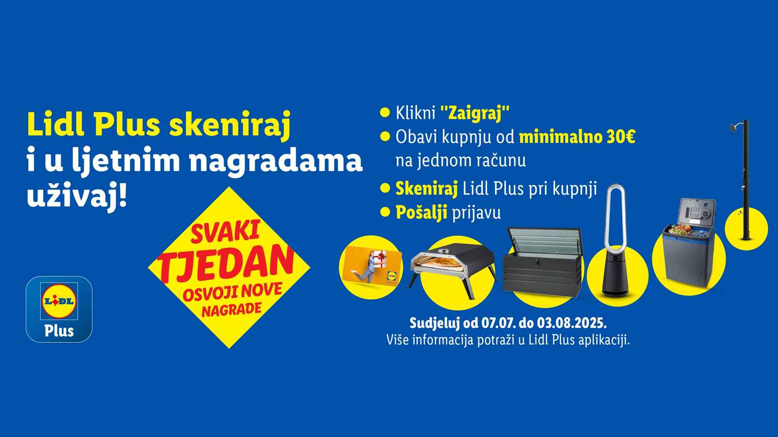 Lidl nagradna igra: Lidl Plus skeniraj i u ljetnim nagradama uživaj
