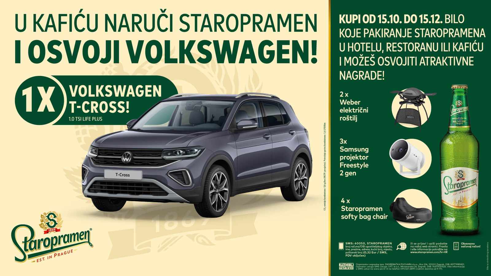 Staropramen nagradna igra 2025 za automobil Volkswagen TCross