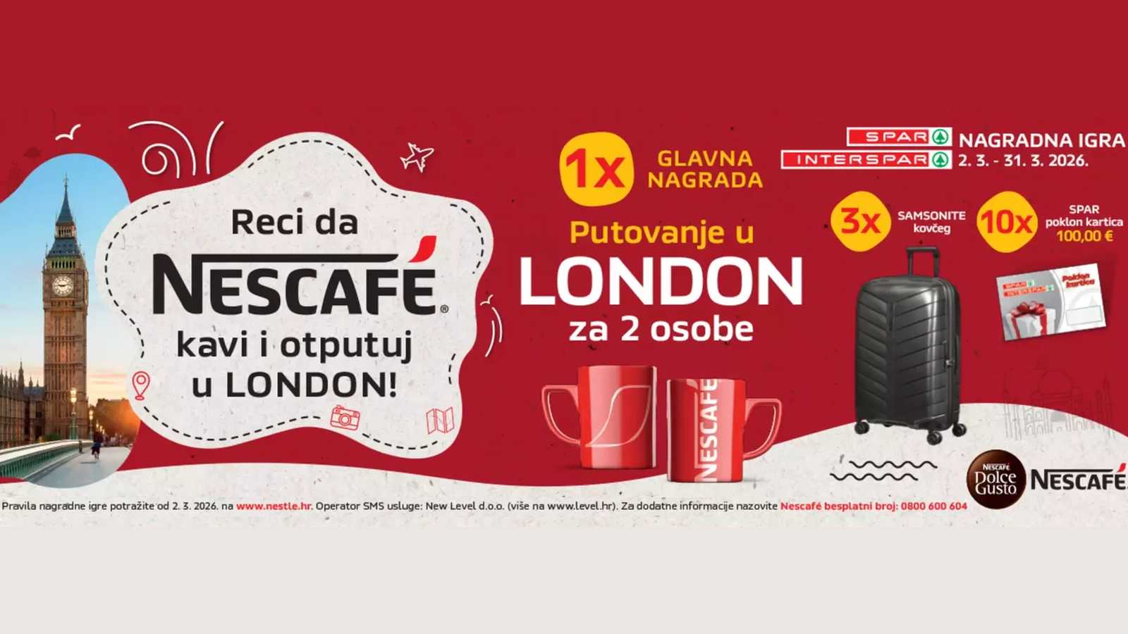 Nescafe nagradna igra: Reci da Nescafe kavi i otputuj u London